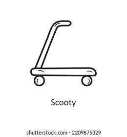 Scooty Vector Outline Icon Design Illustration Stock Vector (Royalty ...