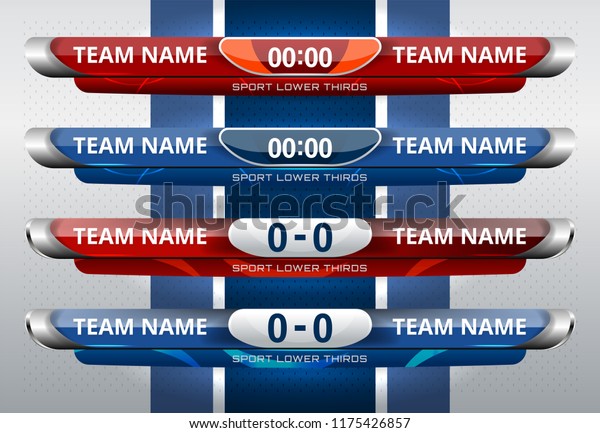 Scoreboard Broadcast Graphic Lower Thirds Template Stock Vector ...