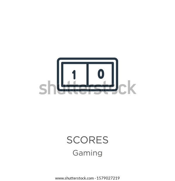 Scores Icon Thin Linear Scores Outline Stock Vector (Royalty Free ...
