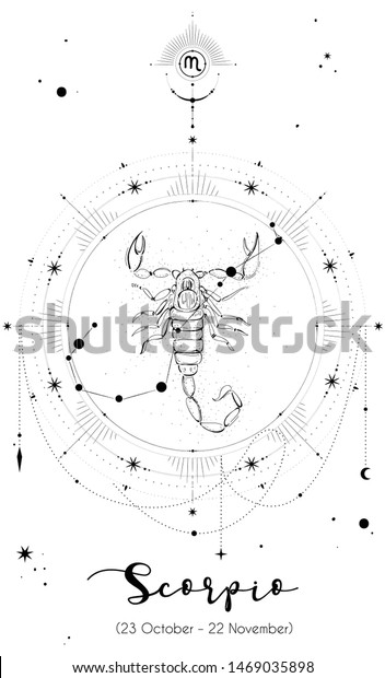 Scorpio Horoscope Sign White Background Stock Vector (Royalty Free ...