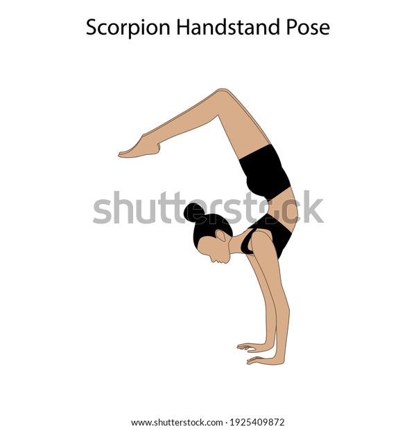 Scorpion Handstand Pose Yoga Workout Stock Vector (Royalty Free) 1925409872