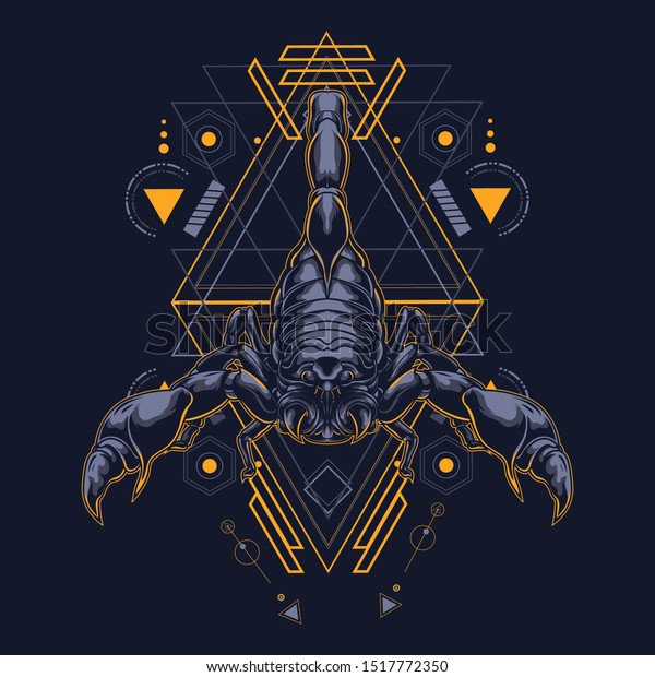 Scorpion Illustration Sacred Geometry Pattern Stock Vector (Royalty ...