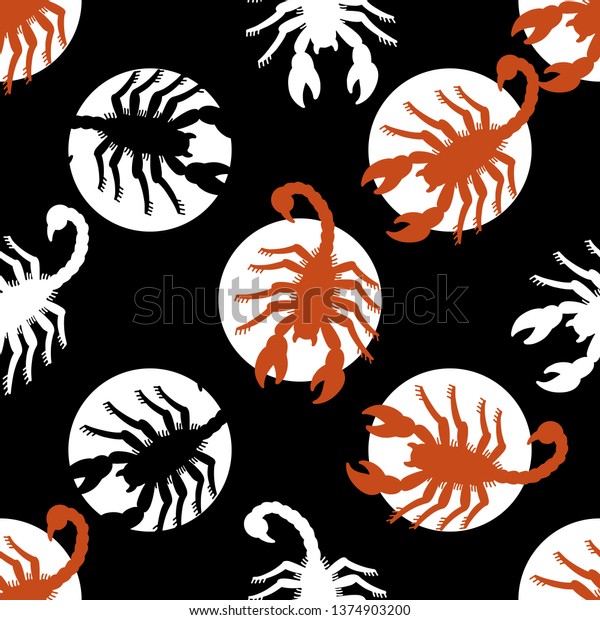 Scorpion Tattoo Old School Seamless Pattern Stock Vector (Royalty Free ...