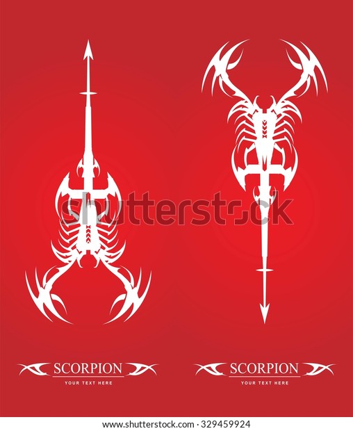 Scorpion White Scorpion Arrow Tail Elegant Stock Vector (Royalty Free ...