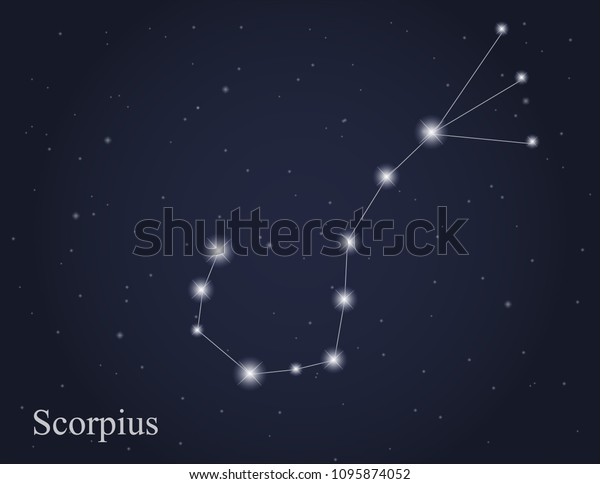 Scorpius Constellation On Starry Sky Background Stock Vector (Royalty ...