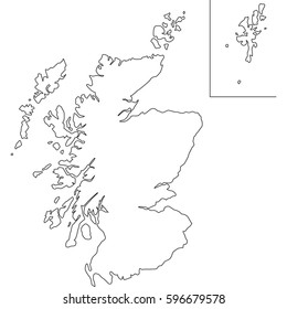 Scotland Outline Map National Borders Country Stock Vector (Royalty ...