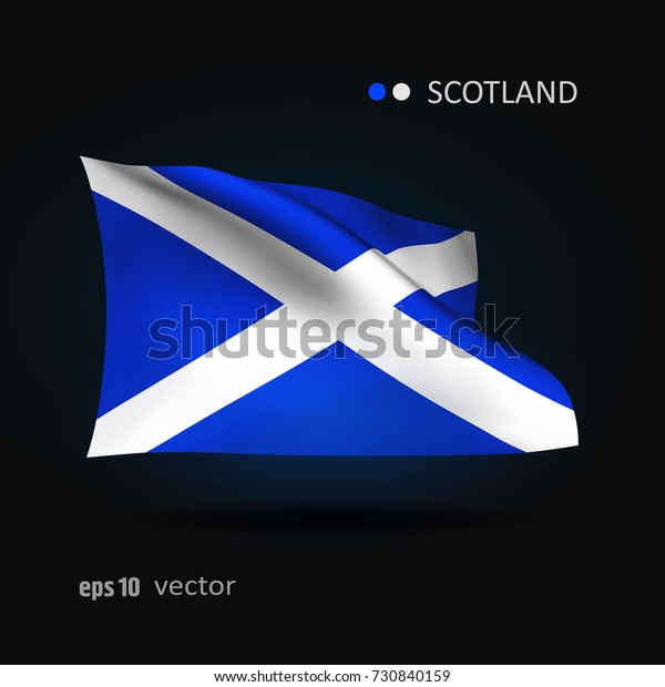 Scotland 3d Style Glowing Flag Fluttering Stock Vector (Royalty Free ...