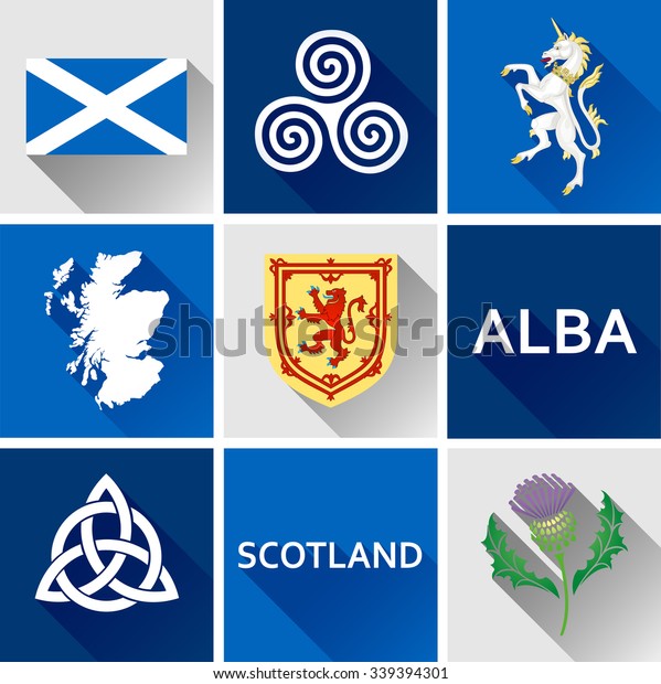 Scotland Flat Icon Set Vector Graphic Stock Vector (Royalty Free ...