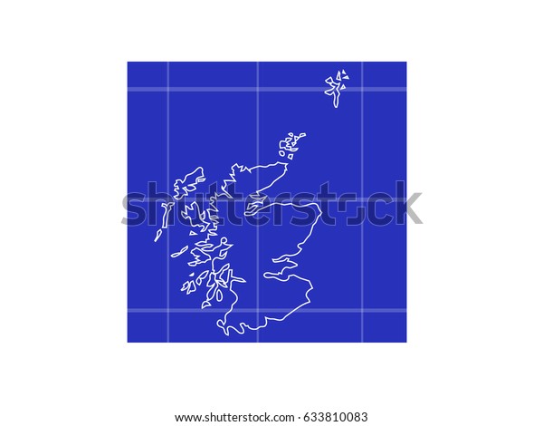 Scotland Map Blueprint Stock Vector (Royalty Free) 633810083 | Shutterstock