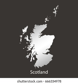Transparent High Detailed Grey Map Scotland Stock Vector (Royalty Free ...