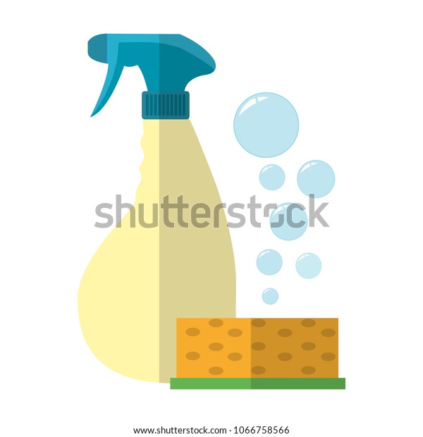 Scouring Pad Detergent Splash Bottle Stock Vector (Royalty Free ...