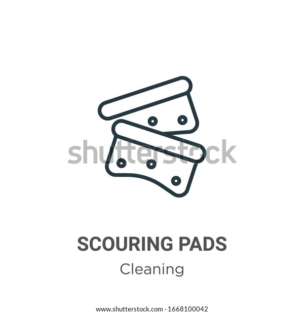 Scouring Pads Outline Vector Icon Thin Stock Vector (Royalty Free ...