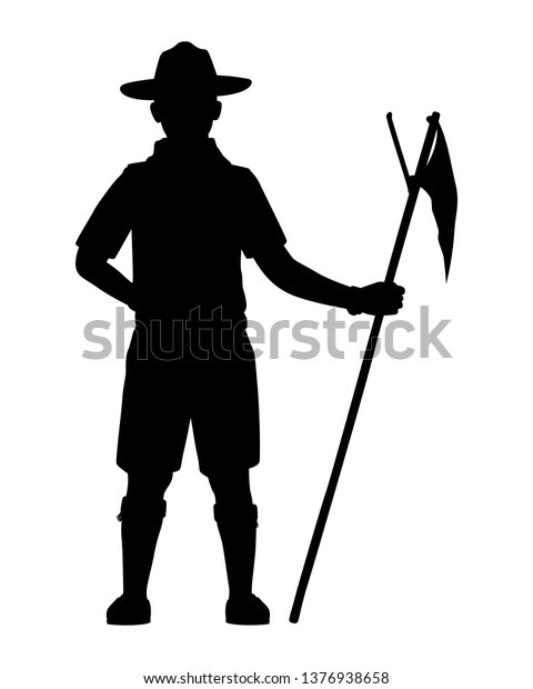 Scout Boy Silhouette Vector Stock Vector (Royalty Free) 1376938658 ...