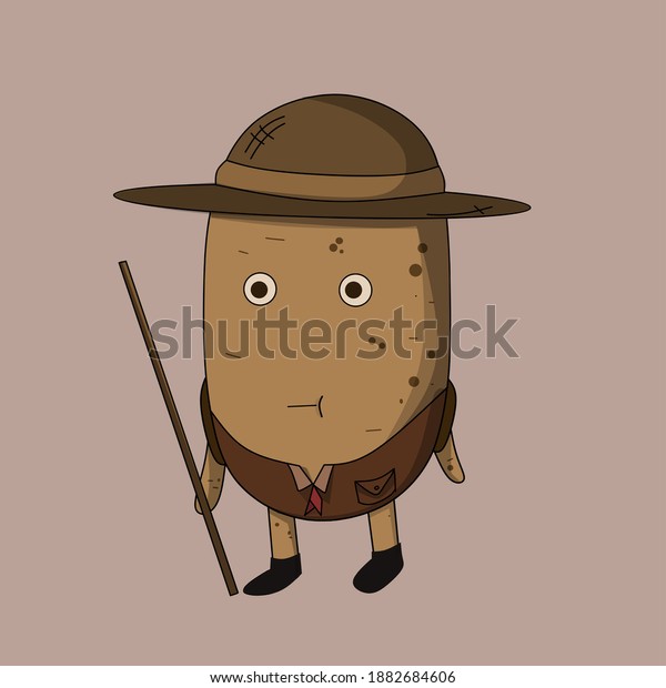 Scout Potato Boy Character Vector Stock Vector (Royalty Free ...