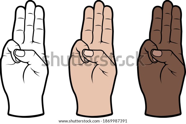 Scout Sign Vector Illustration Three Fingers Stock Vector (Royalty Free ...