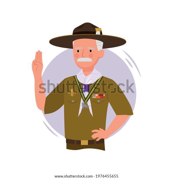 Scouts Founder Character Hat Neckerchief Stock Vector (Royalty Free ...