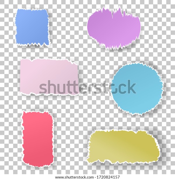 Scrap Paper Color Set Torn Pieces Stock Vector (Royalty Free ...