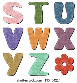 Scrapbook Alphabet On White Stock Vector (Royalty Free) 291852236 ...