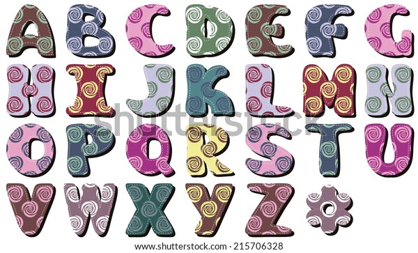 Scrapbook Alphabet On White Background Stock Vector (Royalty Free ...