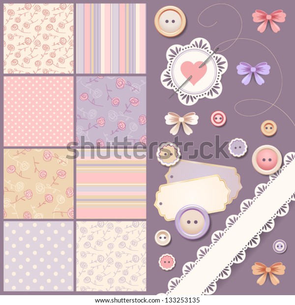 Scrapbook Design Elements Stock Vector (Royalty Free) 133253135 ...