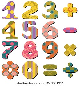 Scrapbook Numbers On White Background Stock Illustration 1087138943