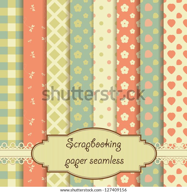 Scrapbook Paper Seamless Stock Vector (Royalty Free) 127409156 ...