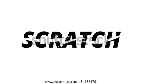 Scratch Logotype Word Scratched Crash Into Stock Vector (Royalty Free ...