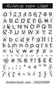 Scratch Type Light Complete Alphabet Numbers Stock Vector (Royalty Free ...