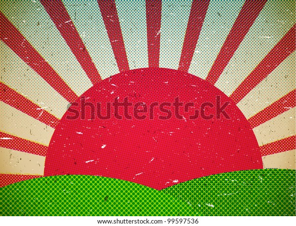 Scratched Cardboard Card Sun Stock Vector (Royalty Free) 99597536 ...