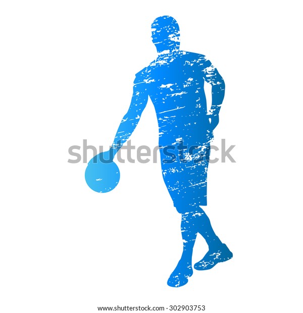 Scratched Vector Silhouette Basketball Player: vector de stock (libre ...