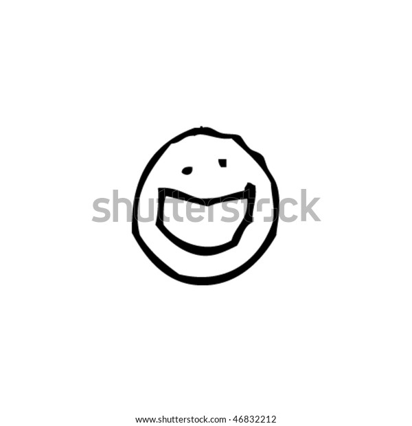 Scratchy Ink Drawing Very Happy Face Stock Vector (Royalty Free ...