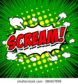 Scream Comic Speech Bubble Cartoon Stock Vector (Royalty Free ...