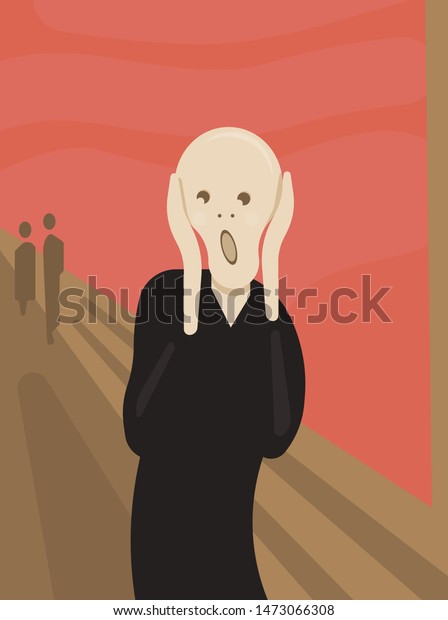 Scream Edward Munch Inspired Abstract Art Stock Vector (Royalty Free ...