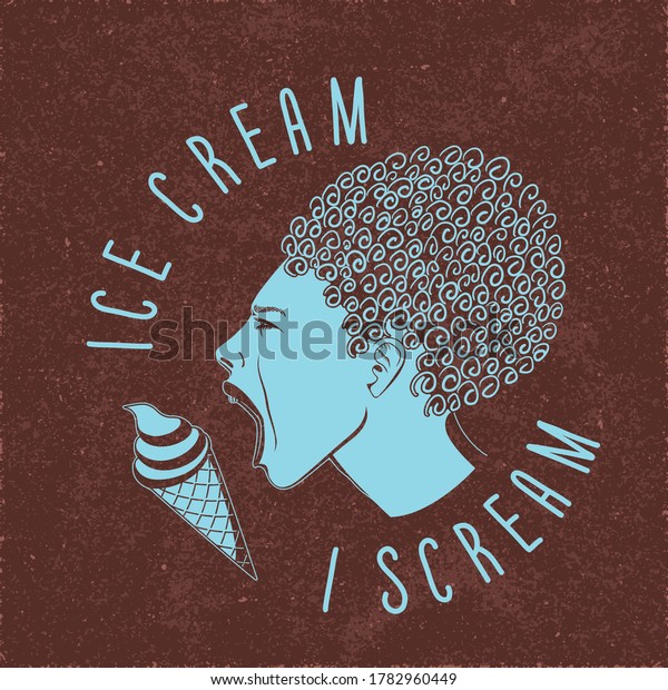 Scream Ice Cream Inverted Logo Lettering Stock Vector (Royalty Free ...
