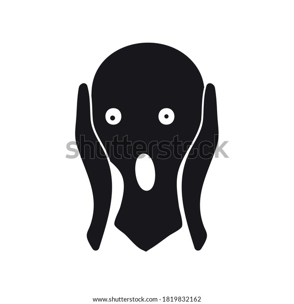Scream Icon Hands Holding Head Screaming Stock Vector (Royalty Free ...