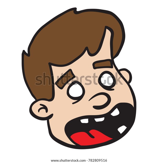 Screaming Boy Cartoon Illustration Isolated On Stock Vector (Royalty ...