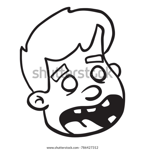 Screaming Boy Cartoon Illustration Isolated On Stock Vector (Royalty ...