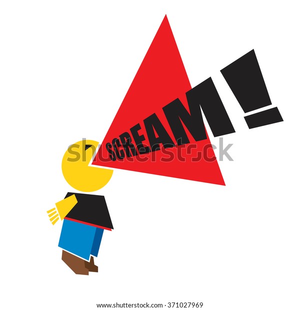 Screaming Cartoon Character Vector Illustration Stock Vector (Royalty ...