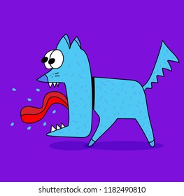 Screaming Dog Vector Cartoon Design Stock Vector (Royalty Free ...