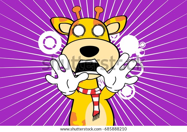 Screaming Giraffe Cartoon Expression Background Vector Stock Vector ...