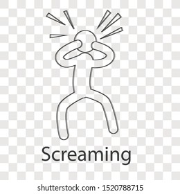 Screaming Icon Concept On Transparency Background Stock Vector (Royalty ...