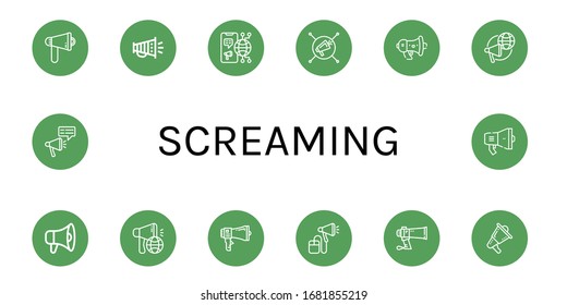 Screaming Icon Set Collection Megaphone Icons Stock Vector (Royalty ...