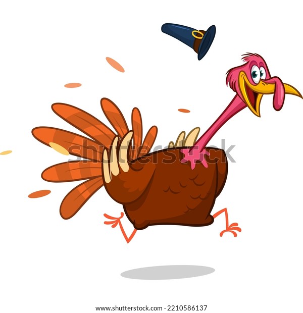 Screaming Running Cartoon Turkey Bird Character Stock Vector (Royalty ...