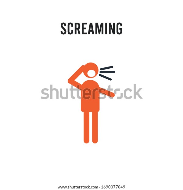 Screaming Vector Icon On White Background Stock Vector (Royalty Free ...