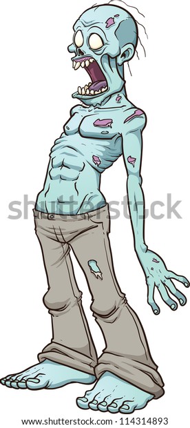 Screaming Zombie Vector Illustration Simple Gradients: เวกเตอร์สต็อก ...