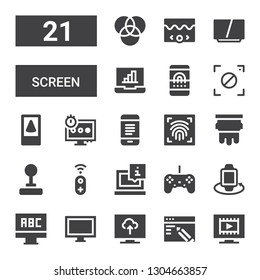 Screen Icon Set Collection 21 Filled Stock Vector (Royalty Free ...