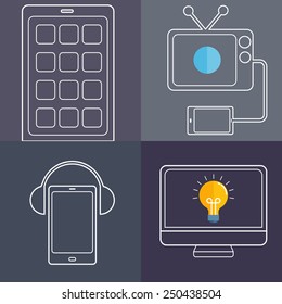 Screen Life Line Art Stock Vector (Royalty Free) 250438504 | Shutterstock