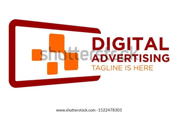 Screen Logo Vector Template Stylized Logo: vector de stock (libre de ...