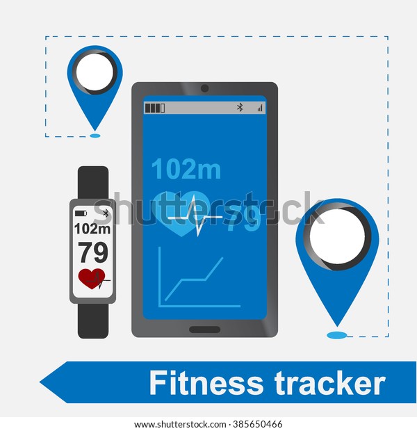 Screen Mobile Phone Tracker Illustration Flat Stock Vector (Royalty ...