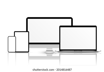 Screen Vector Mockup Mockup Phone Laptop Stock Vector (Royalty Free ...